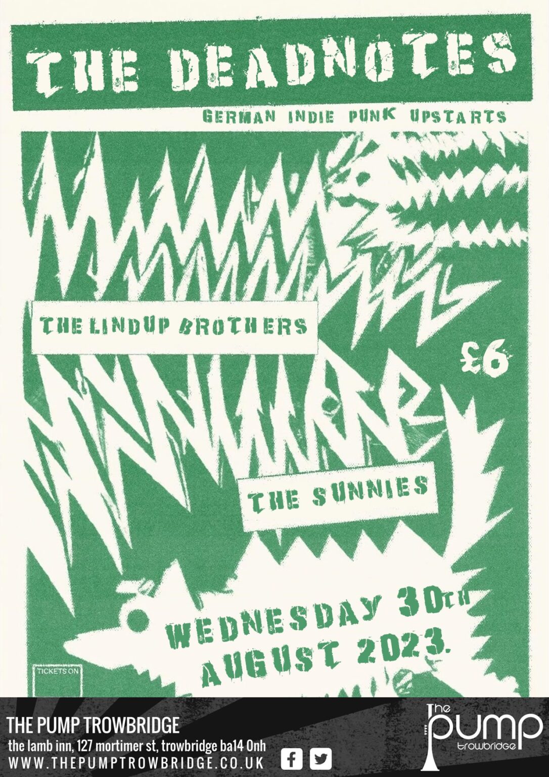 The Deadnotes w/ The Sunnies + Lindup Brothers - The Pump Trowbridge